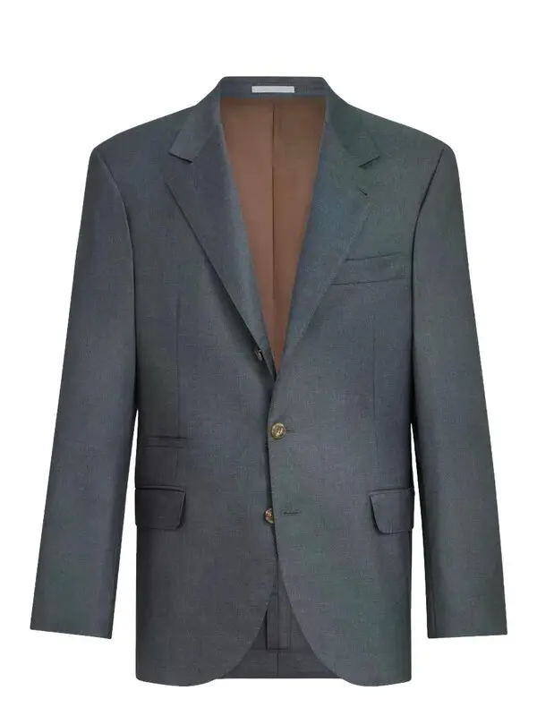 Brunello Cucinelli Super 150s Virgin-wool Four Season Batavia Twill Blazer - Grey