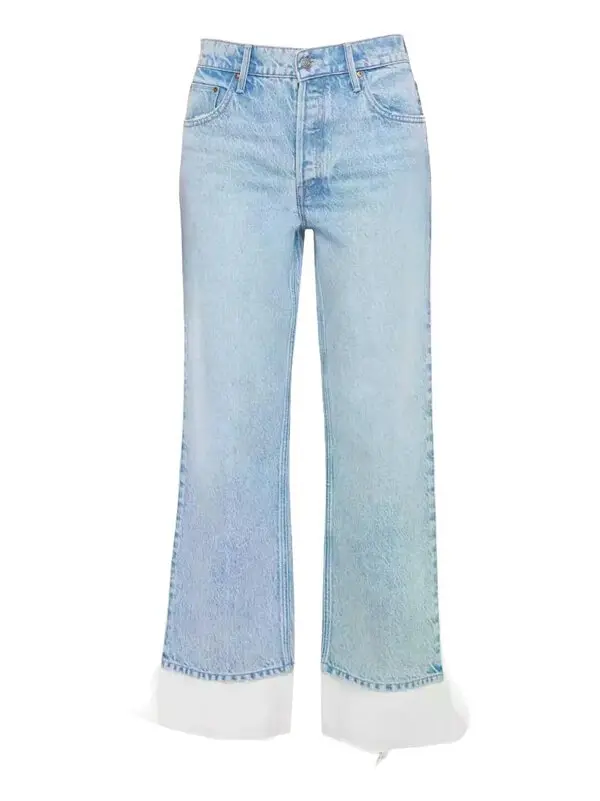 MOTHER Nacho Double Dip Frayed Panelled Jeans - Blue