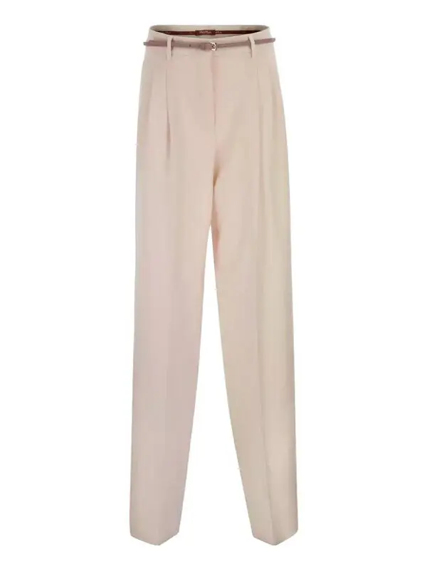 Max Mara Pleated Belted Trousers - Neutrals