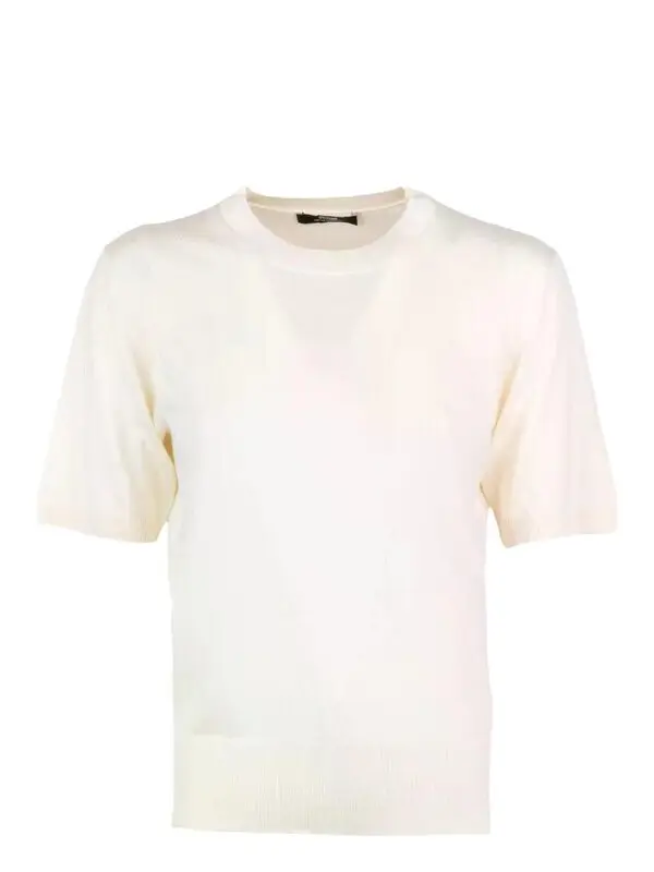 Alpha Studio Crewneck Panelled T-shirt - White