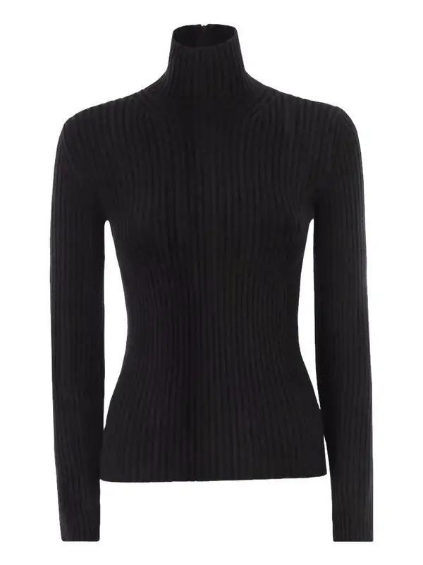 Max Mara Ribbed Turtleneck Jumper - Black