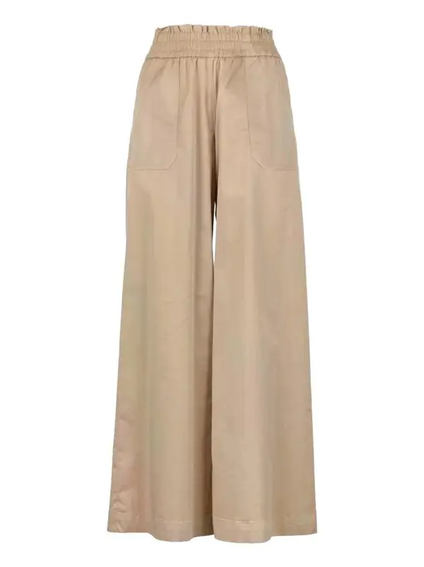 VIA MASINI 80 Wide Leg Trousers - Neutrals