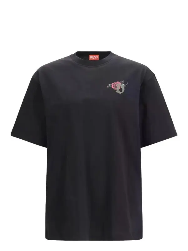 DIESEL® Floral-print T-shirt - Black