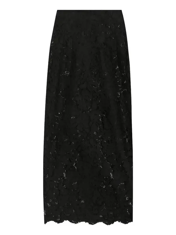 Dolce & Gabbana Cordonetto Lace-trim Midi Skirt - Black