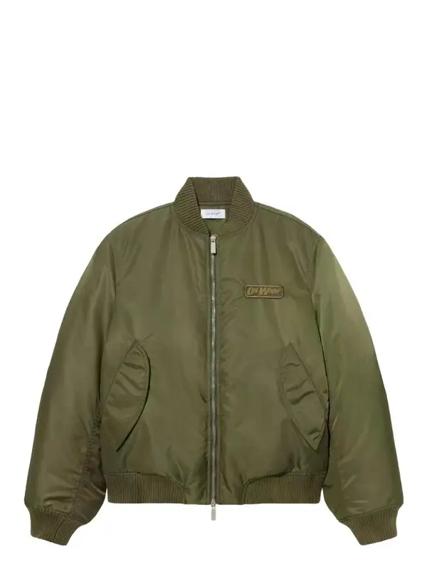 Off-White Embroidered Bomber Jacket - Green