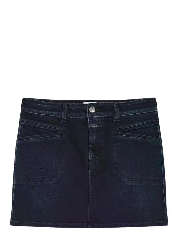 Closed Pocket Mini Skirt - Blue