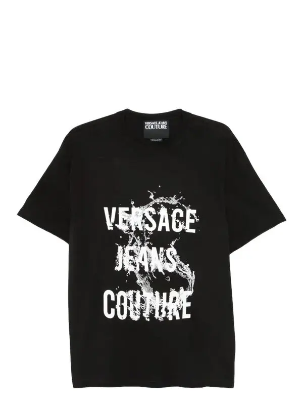 Versace Graphic-lettering T-shirt - Black