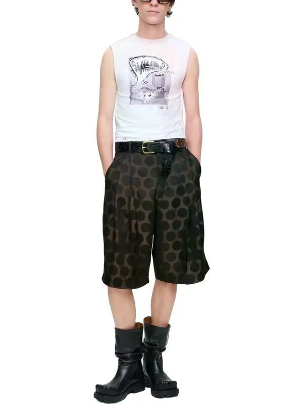 CHARLES JEFFREY Polka-dot Tailored Shorts - Brown