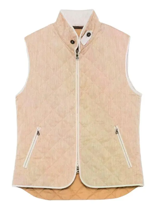 N.peal Gilet With Stand-up Collar - Neutrals