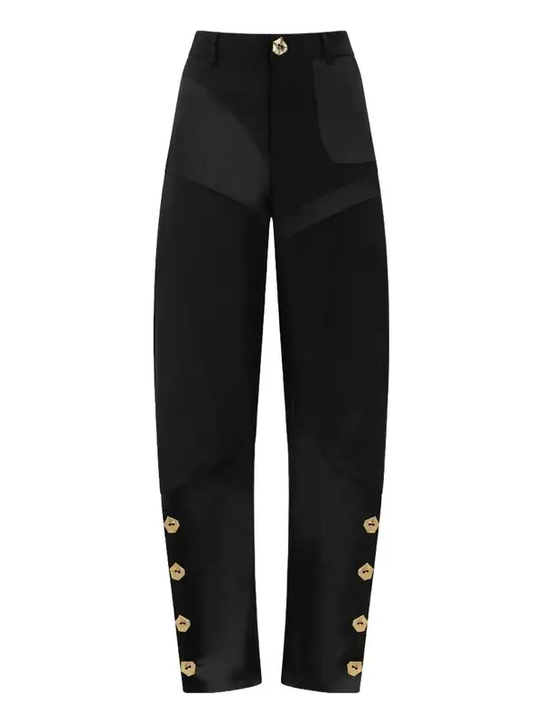 VIOLANTE NESSI The Brancusi Panelled Split Trousers - Black