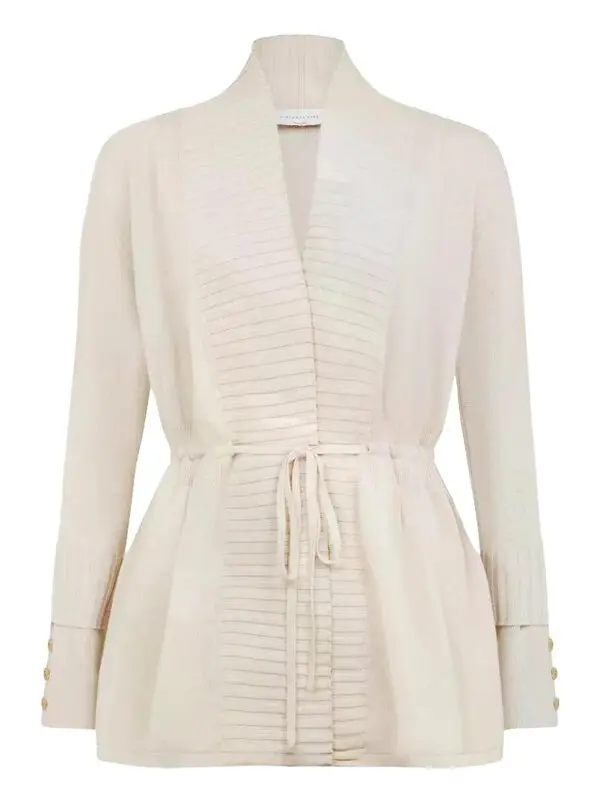 VIOLANTE NESSI Augusta Belted Knitted Cardigan - Neutrals