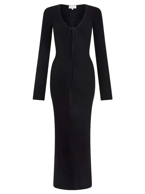 VIOLANTE NESSI Cristina Halterneck Midi Dress - Black