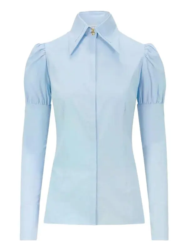 VIOLANTE NESSI Sculptural Sleeve Button Shirt - Blue