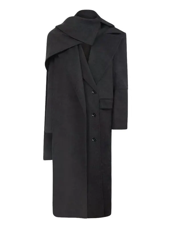 VIOLANTE NESSI Sloane Double-breasted Scarf Coat - Grey