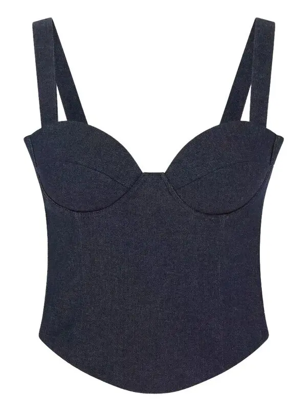 VIOLANTE NESSI Vermeer Shaped Cup Bustier Top - Blue