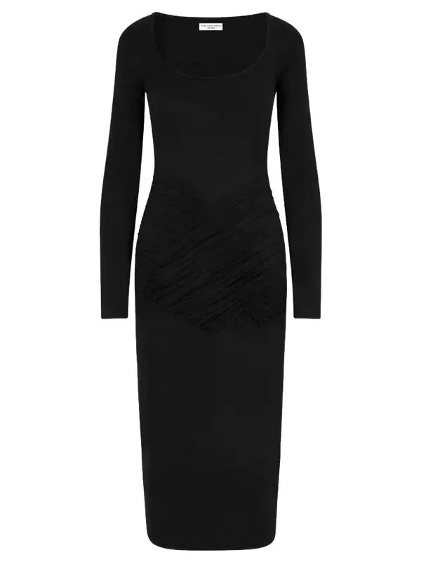 VIOLANTE NESSI Moore Long-sleeve Midi Dress - Black