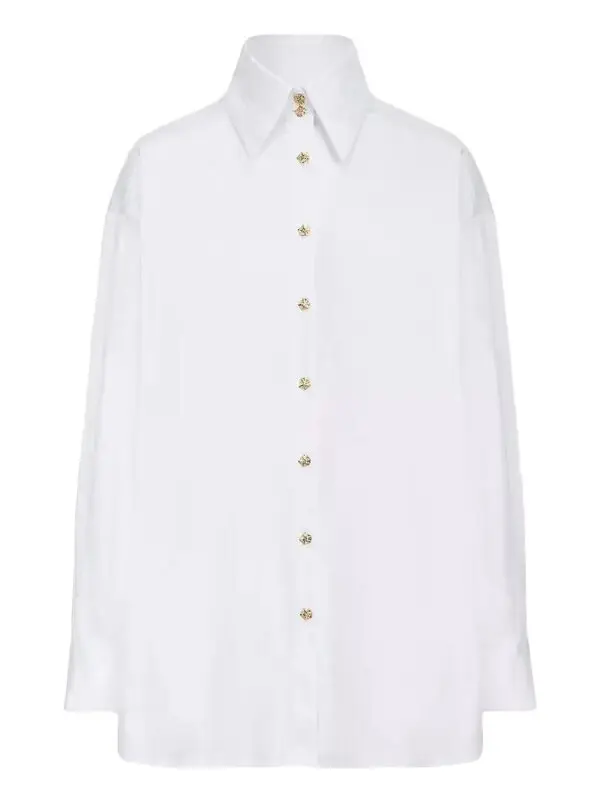 VIOLANTE NESSI Geometric-button Oversized Shirt - White