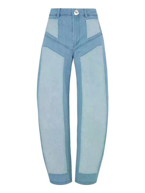 VIOLANTE NESSI Battiato Contrasting-panels Jeans - Blue