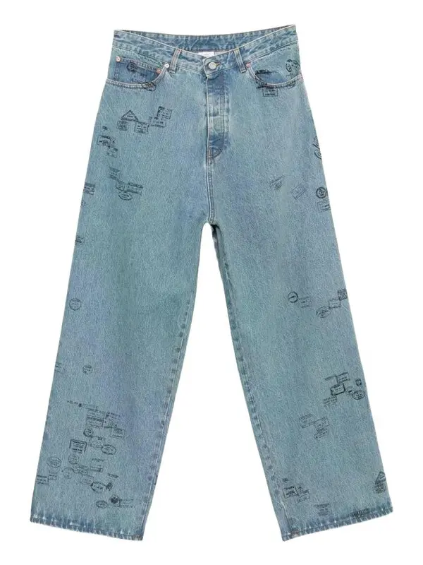 Vetements Stamp-print Jeans - Blue