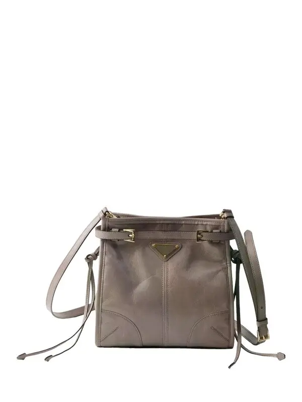 Prada Bonnie Leather Mini Shoulder Bag - Grey