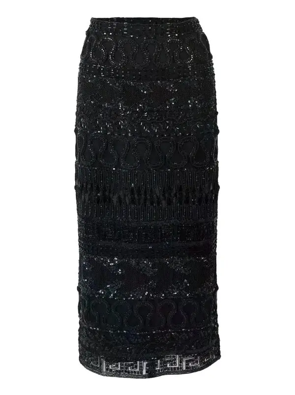 Carolina Herrera Embellished Midi Skirt - Black