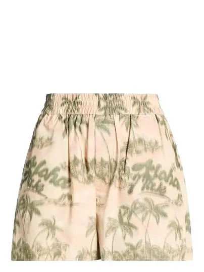 Maje Woven Hawaiian-print Shorts - Beige