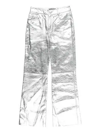 Maje Flared Metallic Pants - Silver
