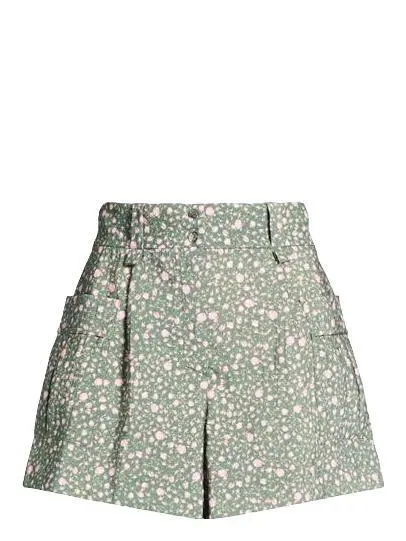 Maje Floral Print Cargo Shorts - Green
