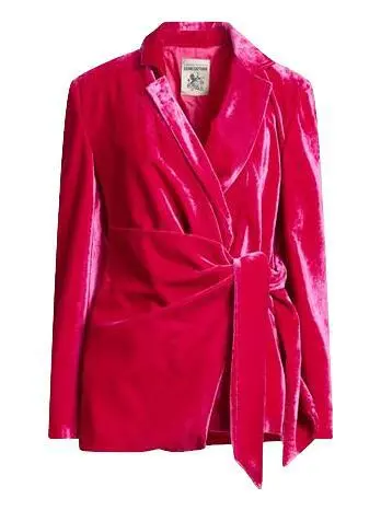 SEMICOUTURE Single-breasted Velvet Blazer - Pink