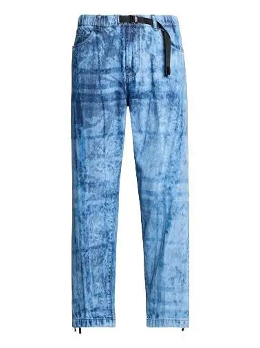 WHITE SAND Tartan Patterned Relaxed Fit Jeans - Blue