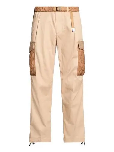 WHITE SAND Cargo Pants With Shearling Trim - Beige