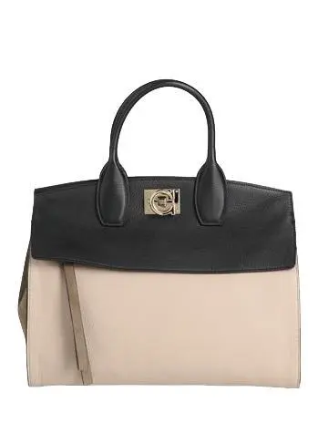 FERRAGAMO Calfskin Tote Bag - Beige