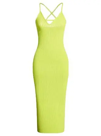 Iceberg Midi Ribbed-knit Bodycon Dress - Green