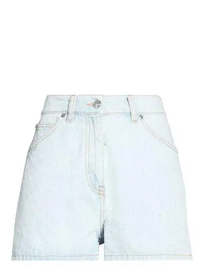 MSGM Denim High-waisted Shorts - Blue