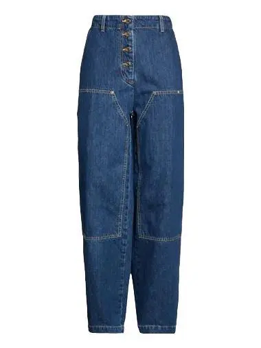 Sandro Cotton Denim Baggy Jeans - Blue