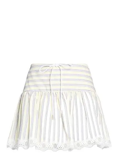 Sandro Striped Skort With Lace Trims - White