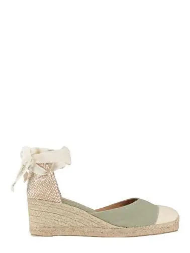 CastaÑer Espadrilles With Ties At Ankle - Sage Green