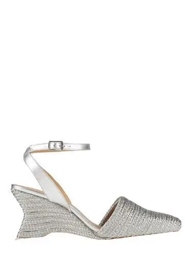 CastaÑer Lame Textile Fibers Pumps - Silver