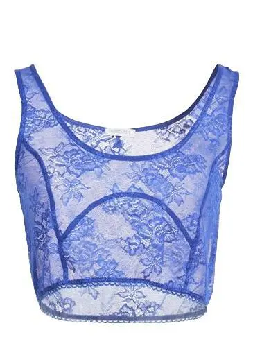 Patrizia Pepe Cropped Lace Top - Blue