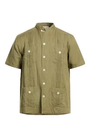 Paul & Joe Shirt Military Size Cotton, Linen - Green