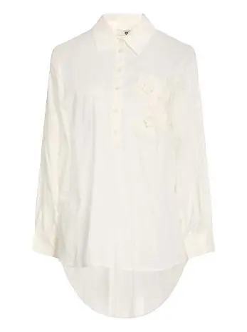 TWINSET Bohemian Blouse With Floral Appliqués - White