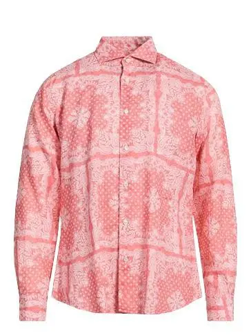 Fedeli Shirt Slate Size Linen - Salmon Pink