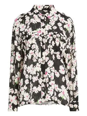 MSGM Floral Print Viscose Shirt - Black