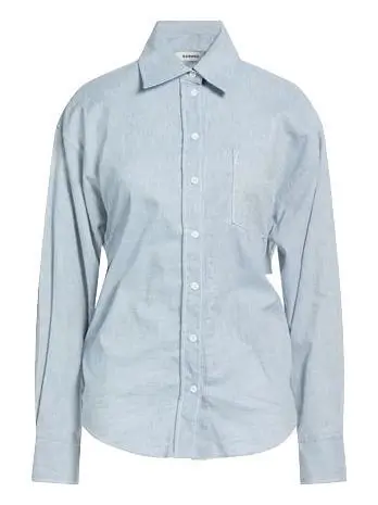 Sandro Shirt In Light Cotton, Linen, And Elastane - Blue