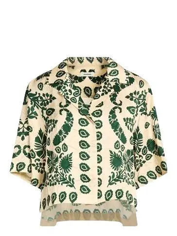 Sandro Satin Floral-print Shirt - White