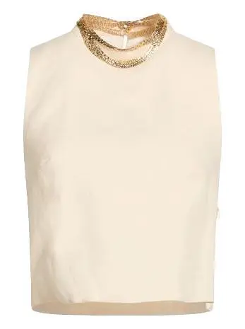 Sandro Top In Linen, Cotton, And Elastane - White