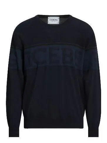 Iceberg Cotton Two-tone Logo Sweater - Blue