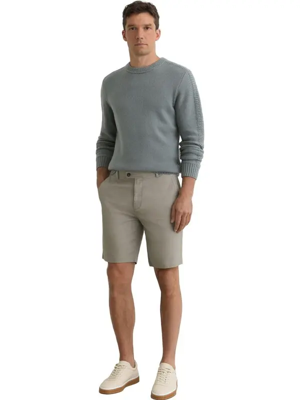 REISS Dobby Cotton-piqué Shorts - Sage Green