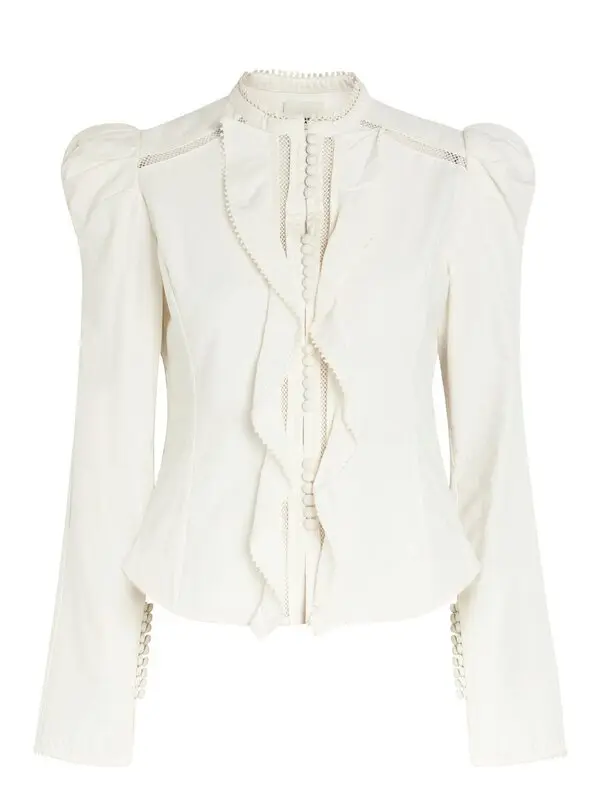 Isabel Marant Calina Picot Lace Cotton Blouse - White