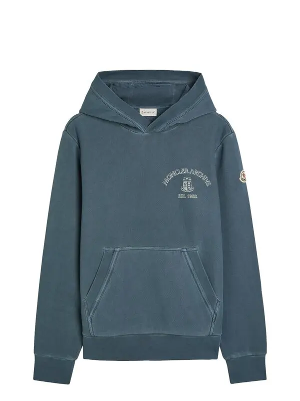 Moncler Logo Cotton Sweatshirt - Blue